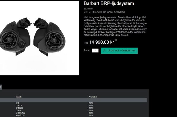 Seadoo ljudsystem säljes i Uddevalla | Blocket