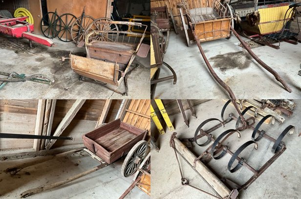 Gigg, Mjölkkärra, Tippkärra & Harv för häst s - såld eller borttagen