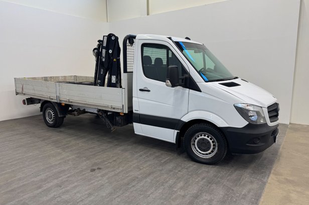 Mercedes-Benz Sprinter 319 V6 Flak Kran Hiab 022T D-värm, Dr säljes i ...