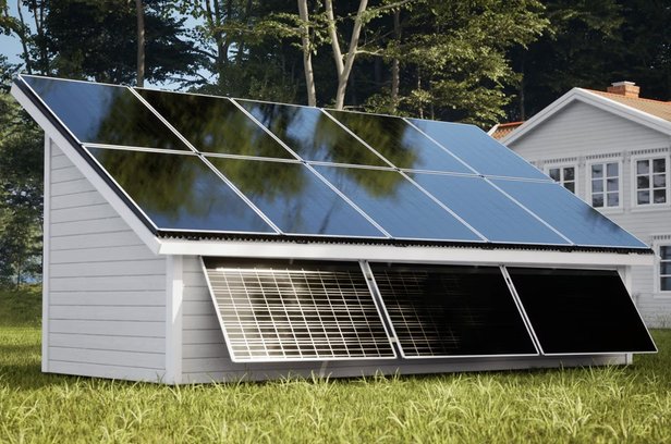 Bygglovsfri friggebod med solpaneler | Solfrigge säljes i Västerås ...