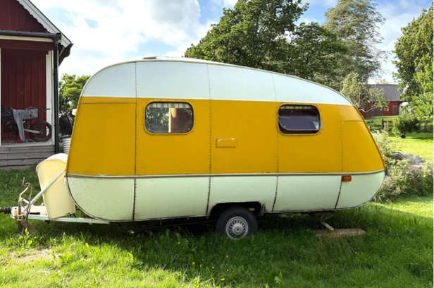 Veteran husvagn Opio 600 säljes i Varberg | B - såld eller borttagen