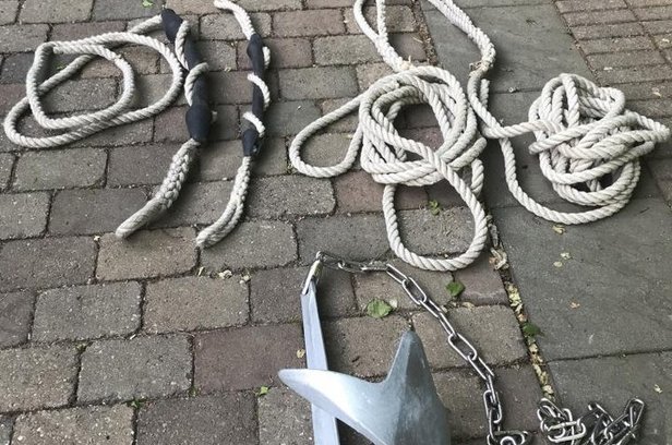 Bruce Ankare, rep, tampar, förtöjningsfjäder, - såld eller borttagen