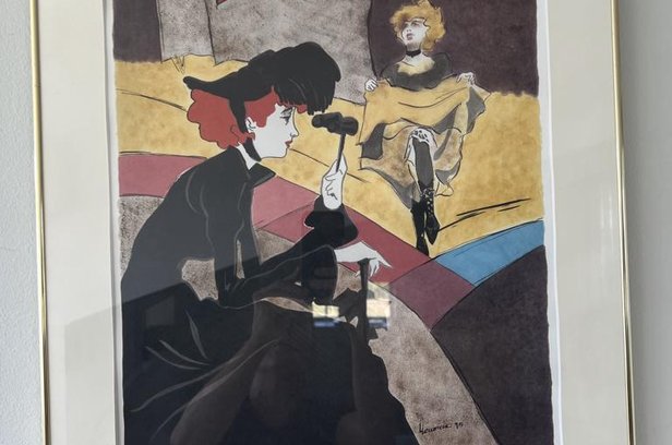 Litografi, pastisch Toulouse Lautrec, signerad, numrerad säljes i ...